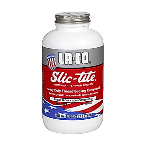 LA-CO 42029 Slic-Tite Premium Thread Sealant Paste with PTFE, -50 to 500 Degree F Temperature, 1 pint Brush-N-Cap Jar