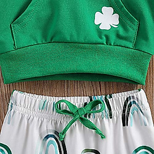 GOOCHEER St. Patrick's Day Baby Boy Girl Outfit Long Sleeves Hoodie Top Pants Baby Boys Girls St Patrick's Day Clothes (Green, 12-18 Months)
