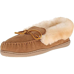Minnetonka Women's Alpine Sheepskin Slippers, Golden Tan, 8
