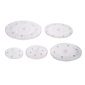 Kepfire 8 inch Acrylic Lazy Susan Turntable Clear Organizer Bearing Revolving Display Base Kitchen Pantry Cabinet Decorating Spice Cake Rack