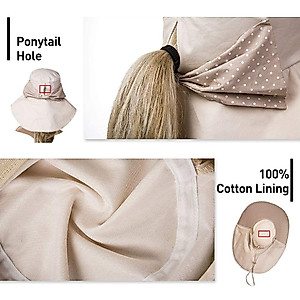 Womens Sun Protection Hats Summer Gardening Fishing Hiking Shade Hat SPF 50 Wide Brim Packable Large Big Head Beige