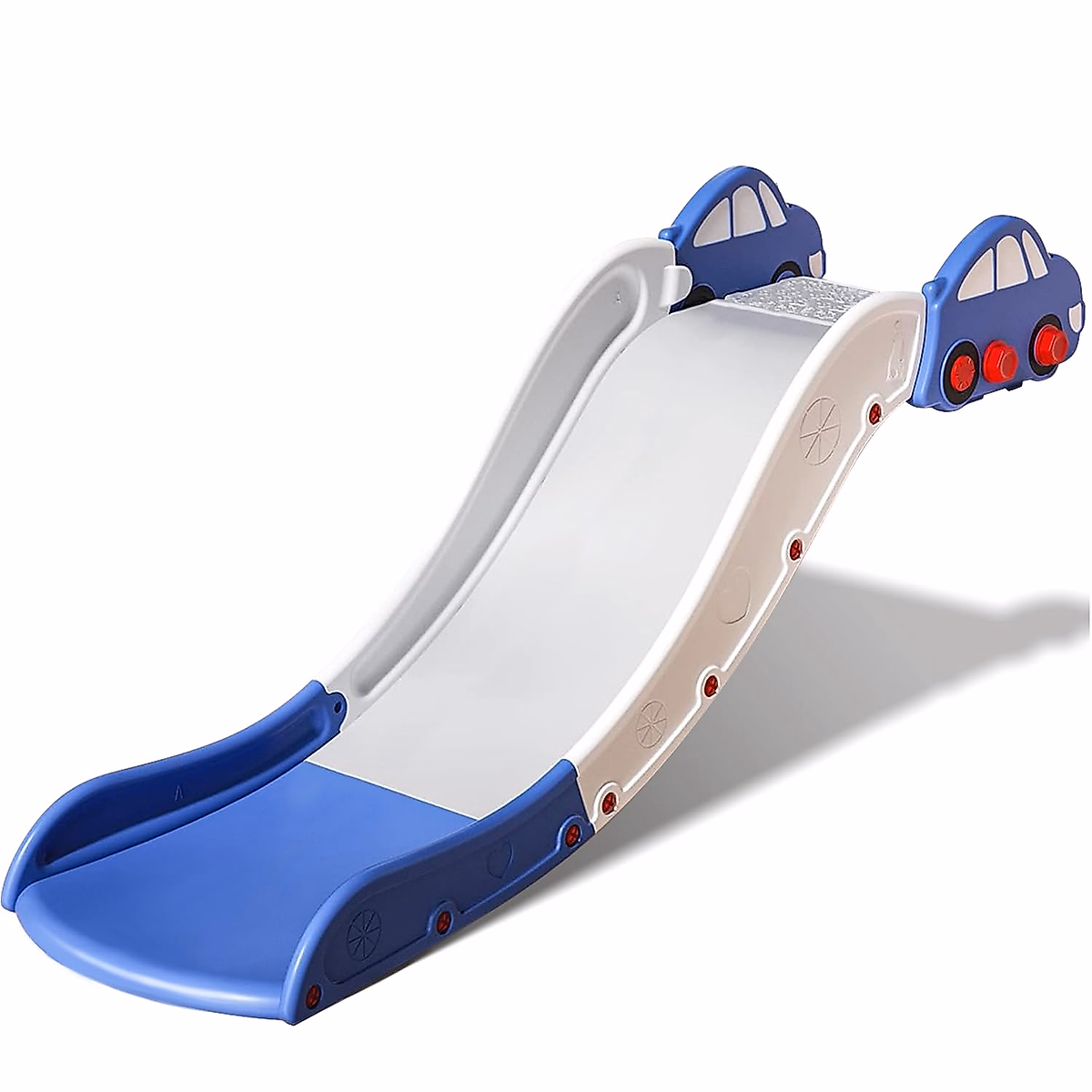 Kids Slide for Bed Couch Slide for Stairs Slide Extended Widened Toddler Slide Plastic Indoor Slide Toy Easy to Assemble Store Car Blue Plus