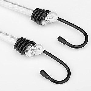 ZHOUBIN 48 inch White Bungee Cords with Hooks, 2 Pack