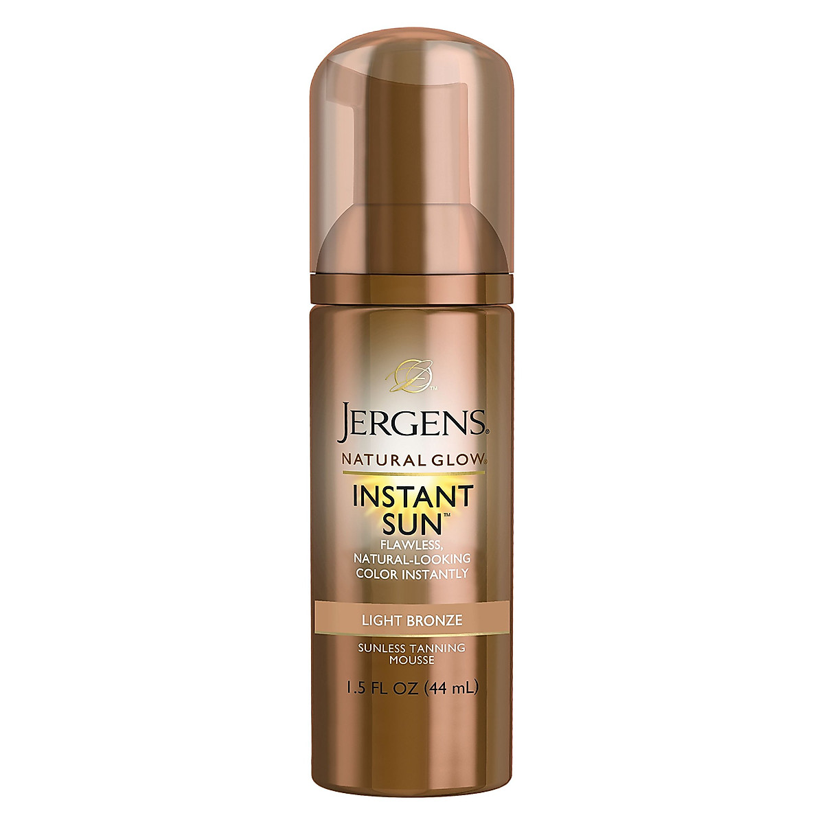 Jergens Natural Glow Instant Sun Sunless Tanning Mousse for Body, Light Bronze, 1.5 Fluid Ounce