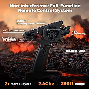 BEZGAR 1:16 Scale High Speed RC Cars | HP161 4X4 Off-Road Electric RC Trucks, Waterproof Hobby Grade Remote Control Cars - All Terrain Toy Truck with Upgrade Chassis Two Batteries for Kid Adults