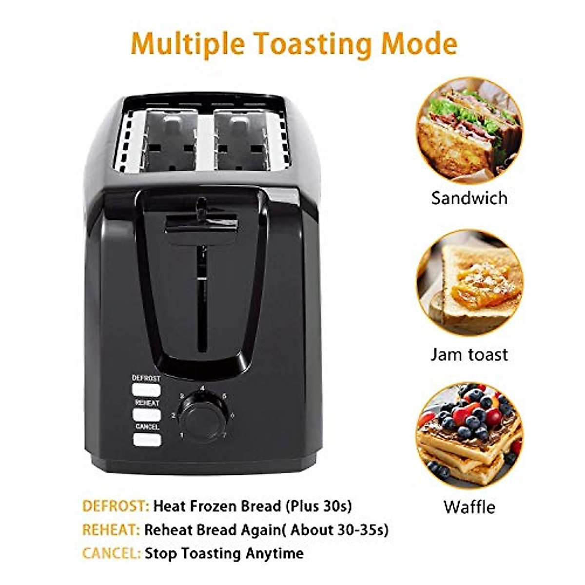 Electric Panini Press Indoor Grill Sandwich Maker + Toaster 2 Slice Wide Slots Best Rated Prime Toasters
