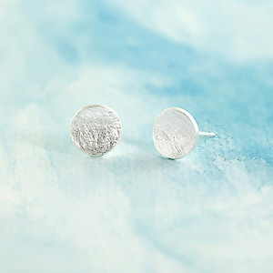 Boma Jewelry Sterling Silver Iced Finish Circle Stud Earrings