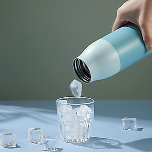 Murmioo sports water bottle, stainless steel vacuum Flask cold for 24 hours, hot for 12 hours, insulated 、BPA Free, suitable for cycling, camping, office 22oz/650ml Blue