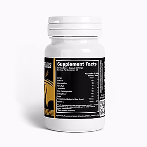 Bee Pollen Supplement Athenian Bee Pearls | Natural Immunity & Vitality Support Bee Pollen Capsule | Spartan Bee Bread Extract & Vitamin C | Non GMO, Nothing Synthetic, All Natural Organic Bee Pollen