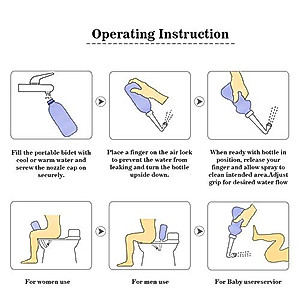 FTVOGUE Portable Bidet Sprayer Handheld Hand Spray Water Washing Toilet Bathroom Home Travel Use