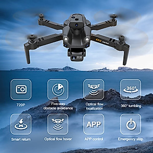 Geniboom Drone for Adults Obstacle Avoidance Video Small Foldable Aerial Drones for Kids 8-12 with Camera Hobby RC Quadcopter Drine Headless Mode One Key Take Off/Land