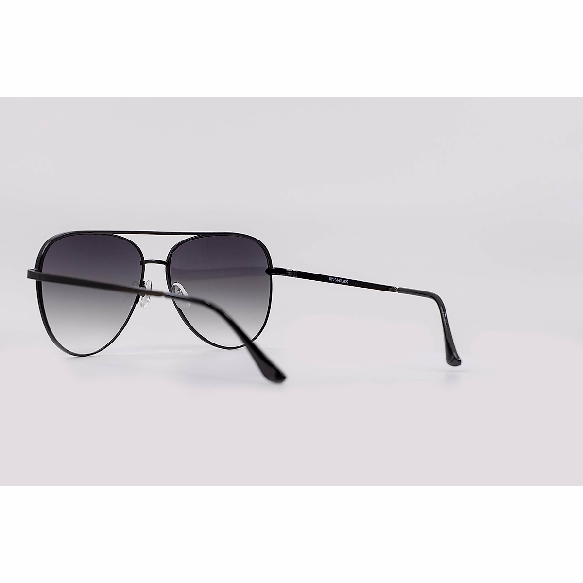 Flawless Large Flat Lens Mirror Gradient Lens Aviator Sunglasses for Men and Women (Black Ombre)