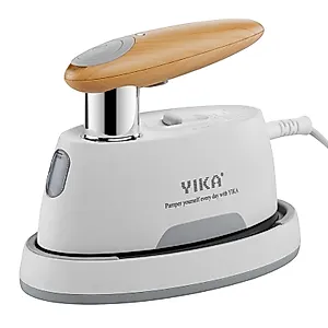 YIKA 2-in-1 Portable Clothes Steamer & Iron - Ceramic Coated Panel, Fast Heat-Up, Adjustable Heating & Steaming, Professional Handheld Fabric Wrinkle Remover for Home, Travel, and Office Use