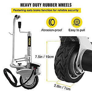 Happybuy Trailer Mover 350W 12V Electric Trailer Jack Max Vehicle Load 5000Lbs Trailer Jockey Wheel Utility Trailer Jack Easy to Maneuver Trailer Caravan Boat (12V/350W)