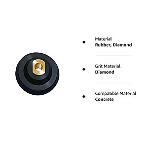 Rubber Backing Pad Black Rigid Backer Pads for Diamond Polishing Pads 5/8”-11 Hook and Loop Backing Pad (4 inch)