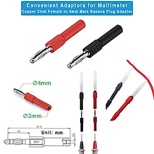 Testeronics 47 in 1 Back Probe Kit with 6 Pockets Roll Up Tool Bag |5 PCS Wire Piercer with Cover| 20 PCS Back Probe Pin | 10 PCS 4mm Banana Plug to Alligator Clip Circuit Test Lead 39.37 inch