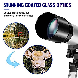 Merkmak Telescope for Kids, Astronomy Kids Telescope 360/50mm Spotting Scope, 90X Refractor Telescope, Telescopes for Astronomy Beginners with Tripod, Best Gift to Observe Deep Space Stargazing