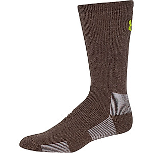 Under Armour Adult Scent Control II Crew Socks, 1-Pair, Hearthstone/Velocity Green, Medium