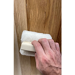 5" Genuine Lambskin Hand Stainer Block and Pad - Staining and Polyurethane - Hardwood Surfaces - Lambwool is The Professionals Choice. Great for Faux Painting (1)