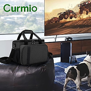 CURMIO Game Console Carrying Case Compatible with Xbox Series X, Game Disc Storage Bag for up to 24 Discs Compatible for PS4/PS4 Pro/PS3/PS5/Xbox One/Xbox Series X/S