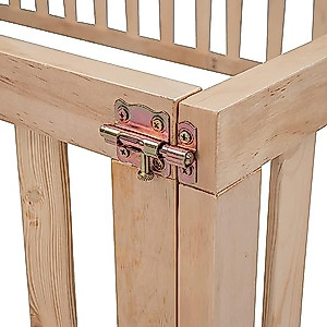 Harper & Bright Designs Full Size Floor Bed with Safety Guardrails and Door, Wood Toddler Floor Bed Frame for Girls/Boys, Full Montessori Floor Bed for Kids,Natural