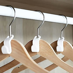 Heyous 50PCS Plastic S-Hooks Cascading Hangers Space Saving Organizer Clothes Hanger Connector Hooks, White