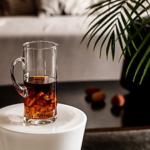 KROSNO Glass Water Juice Pitcher Jug | 44 oz | Glamour Collection | Perfect for Home, Restaurants and Parties | Fridge Safe