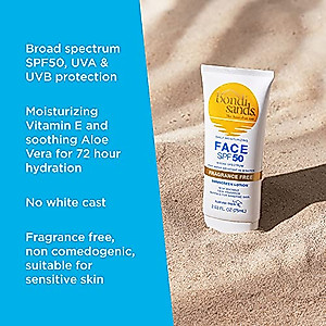 Bondi Sands Fragrance Free Daily Sunscreen Face Lotion SPF 50 | Hydrating UVA + UVB Protection, Non-Greasy, Gentle, Water Resistant | 2.53 Oz/75 mL