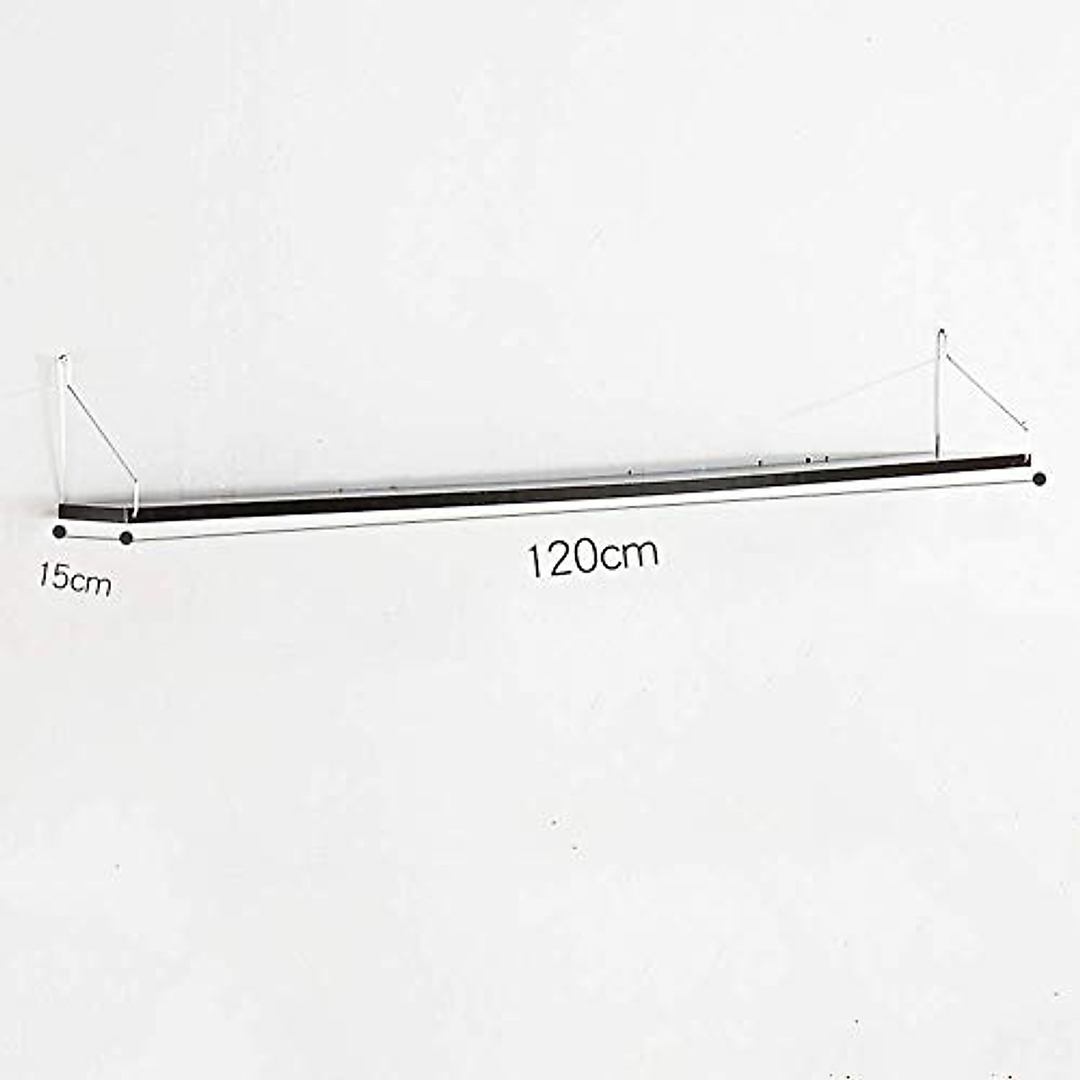 PIBM Stylish Simplicity Shelf Wall Mounted Floating Rack Shelves Retro Solid Wood Iron Art Bookshelf Storage Tv Wall Living Room Clothing Store,4 Sizes, Black , 60x15cm