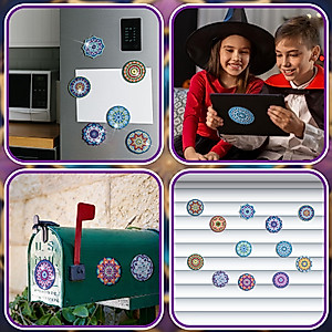 Zonon 12 Pcs Refrigerator Diamond Art Magnets - Easy DIY Kits for Adults - Classic Mandala Home Decors