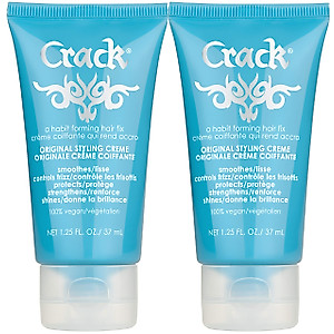 CRACK HAIR FIX Styling Creme - Multi-Tasking, Anti-Frizz, Leave-In Styling Aid With Protection from Humidity, Chlorine, Heat Treatments & Sun ( 1.25 Oz / 57 Milliliter - PACK OF TWO)
