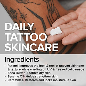 Mad Rabbit Replenish Tattoo Body Lotion - Fragrance-Free Lotion, Non-Greasy & Silicone-Free, Clean Ingredients, Lightweight for Daily Use (9.5 Ounce)