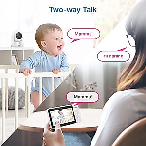 VTech VM924-2 Remote Pan-Tilt-Zoom Baby Monitor with 2 Cameras & Audio,5"LCD Screen,Up to 17Hrs Video Streaming&31Hrs Battery for Audio,Night Vision,1000ft Range,Soothing Sounds,Temperature Sensor