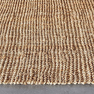 Well Woven Lani Boucle Hand-Woven Jute Farmhouse Solid Pattern Natural Chuncky-Textured 8' x 10' Area Rug