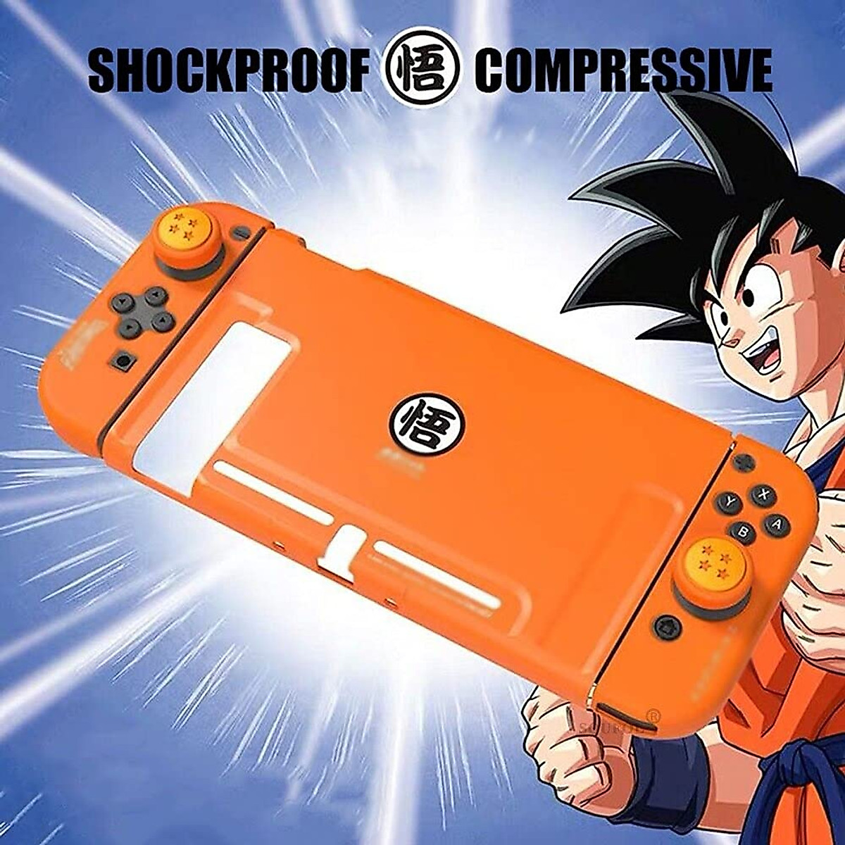 ADYF The Case Anime for Nintendo Switch Anime DBZ Son Goku Hard PC Case Shell for Nintend Switch Game Console Orange Soft Joycon Cover for NS Switch Accessories