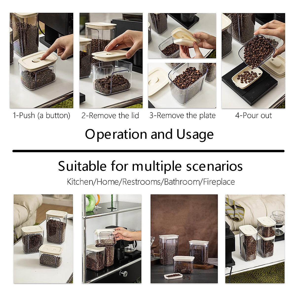 LivLab 600ML Storage Container Bin Rice Dispenser Food Cereal Container Bins Household (0.6L)