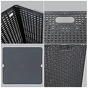 Idomy 2-Pack 42 L Plastic Folding Laundry Hampers, Collapsible Laundry Basket, Gray