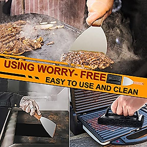 Joyfair Griddle Accessories Set for Camp Teppanyaki, 20 PCS Stainless Steel Griddle Grilling Tools Metal Spatulas, Scrapers, Tong, Egg Ring, Brush, Black Carry Bag for Indoor & Outdoor Use