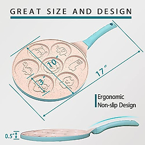 Mini Pancakes Maker, Nonstick Egg Frying Pan, Breakfast Griddle Mini Pancake Fried Egg Pan for Kids Tortilla Blintzes Pancake Mold Pan,Gas Stove & Induction Cookware Compatible