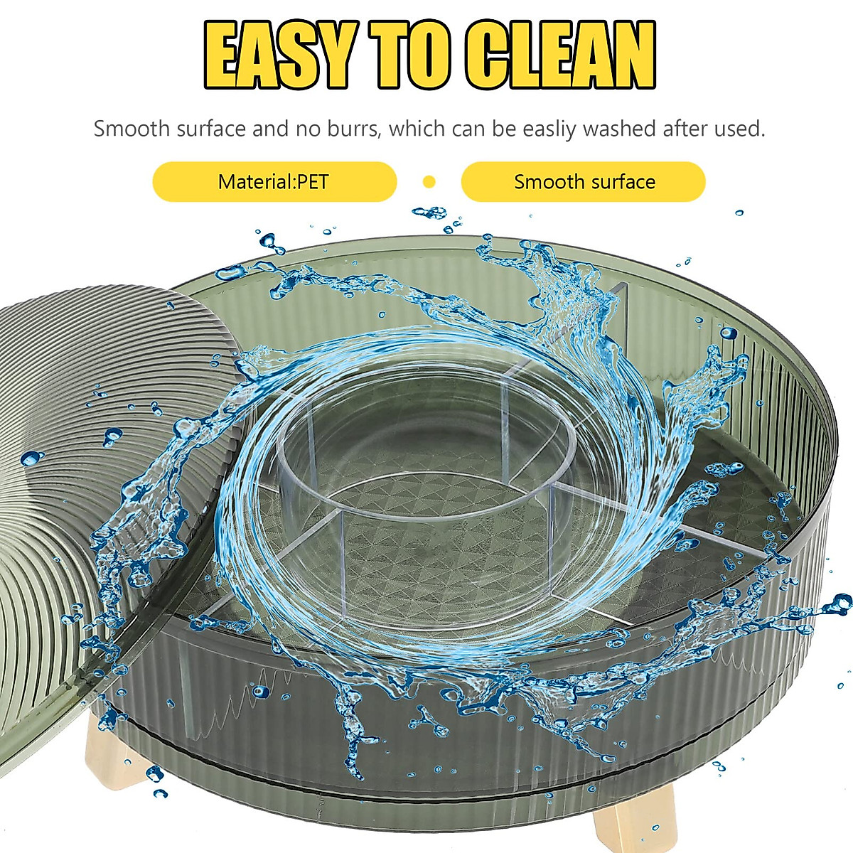 SHERCHPRY Snack Serving Tray with Lid Divided Candy Nut Serving Container Round Appetizer Tray Dried Fruit Storage Box for Home Party
