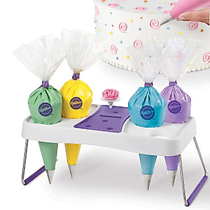 Wilton Decorating Bag Stand - Organize Icing Bags for Easy Reach and Quick Treat Decorating, Holds Flower Nails to Dry Buttercream Flowers, 6-Cavity