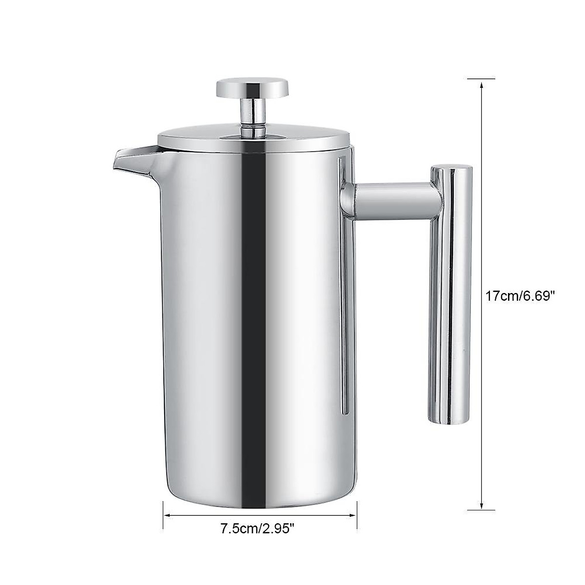 French Press Coffee Maker,Stainless Steel Double Walled 12 oz Espresso Maker Press Tea Pot with Filter