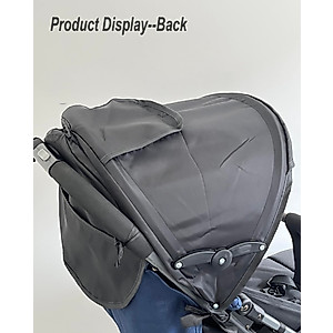 Universal Stroller Sun Shade Cover Stroller Canopy Awning for Pushchair Pram Baby Buggy Parasol Sun Umbrella with Pockets Mesh Window Adjustable Retractable