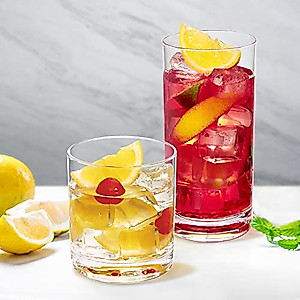 Amazing Abby - Probity - 12-Ounce Plastic Tumblers (Set of 6), Plastic Drinking Glasses, Mixed-Color Reusable Plastic Cups, BPA-Free, Shatter-Proof, Dishwasher-Safe