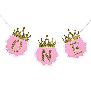 Tutu Highchair Banner for 1st Birthday - Princess 1st Birthday Party,Pink Tutu Skirt Photo Booth Props and Backdrop Cake Smash, Best Princess Birthday Party Supplies for Baby Girl