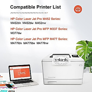 v4ink 2PK Remanufactured 410A Toner Cartridge Replacement for HP 410A 410X CF410A Black Toner Cartridge for HP Color Pro MFP M477fnw M477fdw M477fdn M377dw M452dn M452dw M452nw M452 M477 Printer