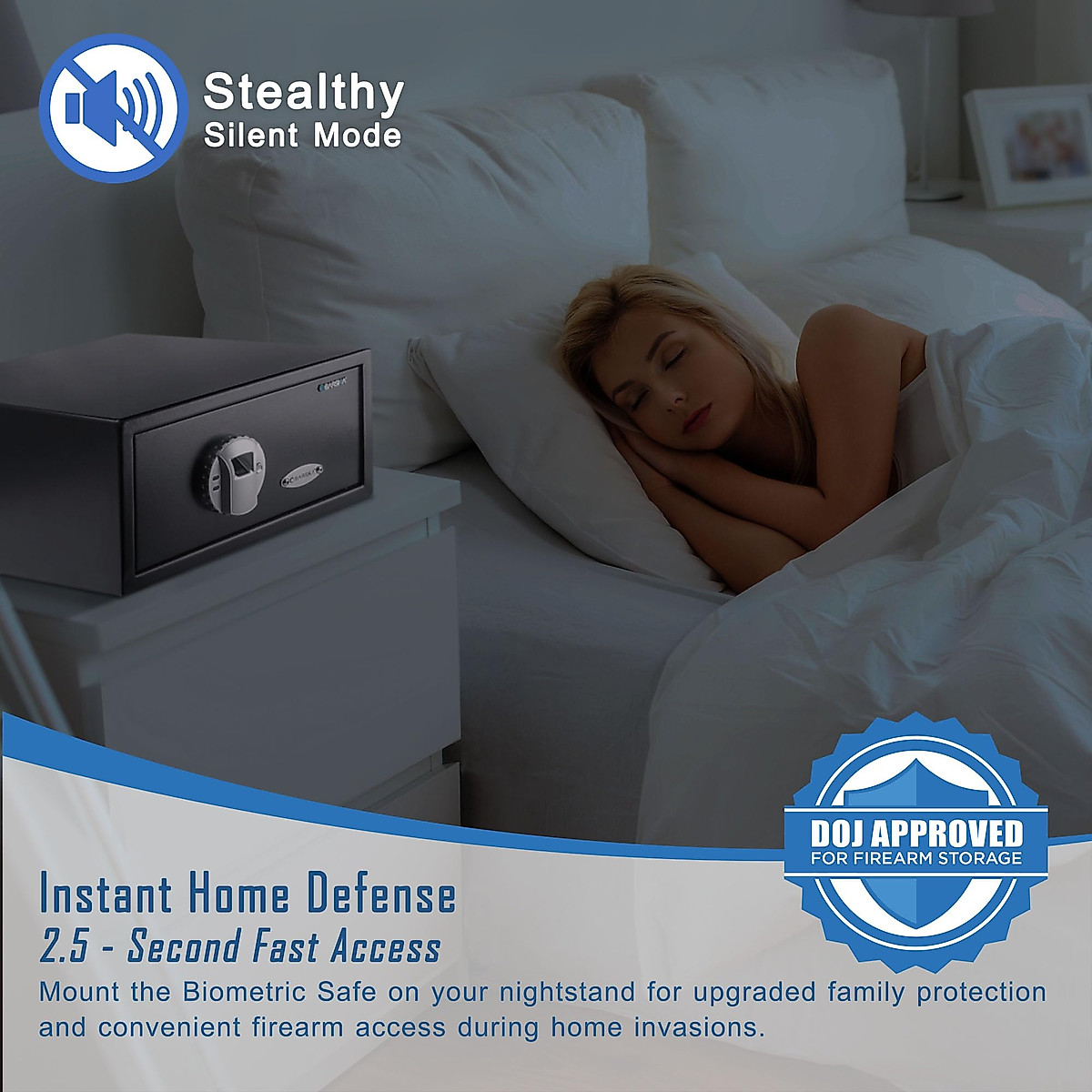 Barska AX11224 Biometric Fingerprint Security Home Safe Box 0.79 Cubic Ft, Black