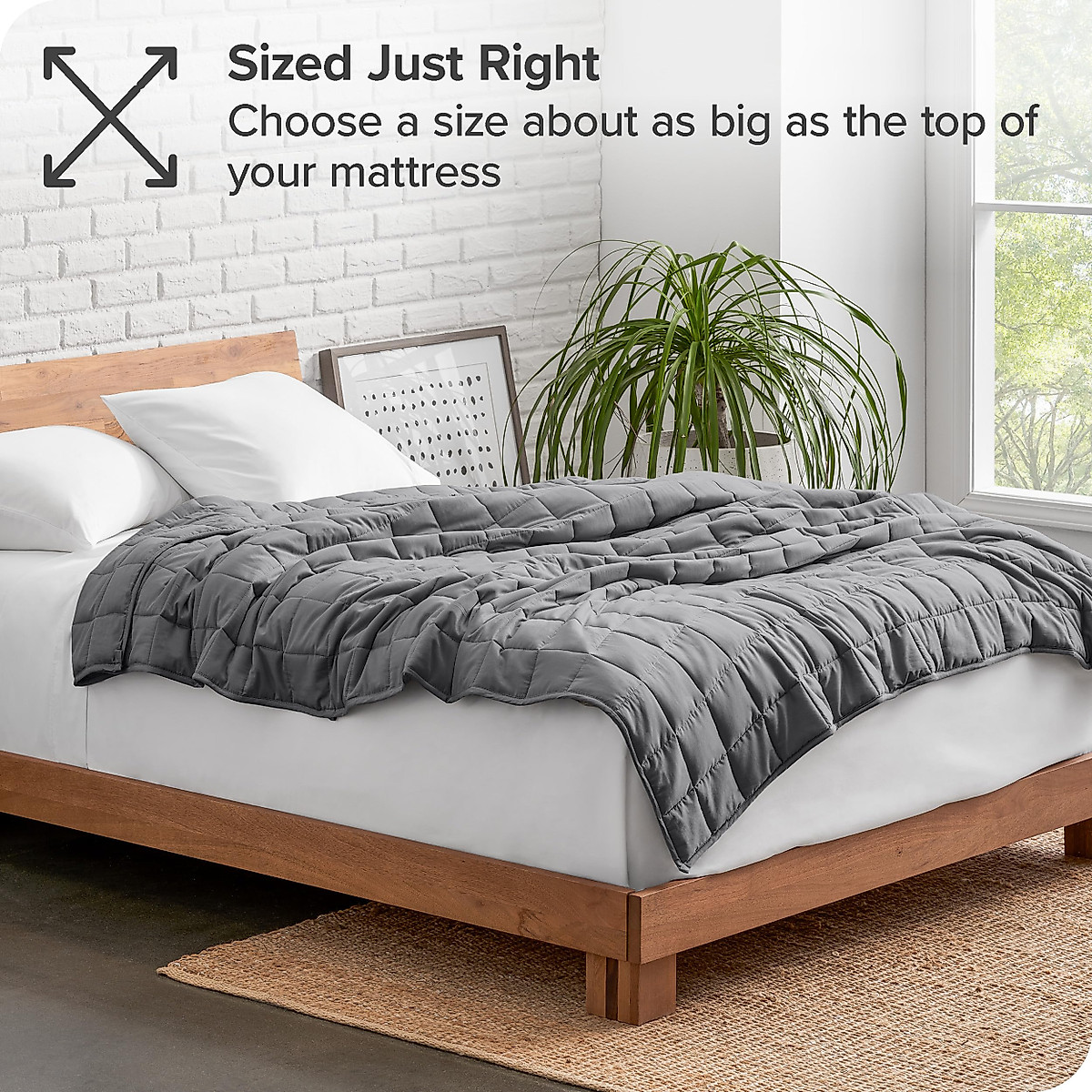 Bare Home Weighted Blanket King Size 30lb (80" x 87") for Adults - All-Natural 100% Cotton - Premium Heavy Blanket Nontoxic Glass Beads (Grey, 80"x87")