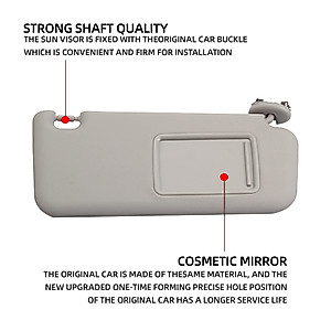 Dasbecan Front Right Passenger Sun Visor Gray Compatible with Toyota RAV4 2006 2007 2008 2009 2010 2011 2012 2013 Replaces# 74310-42452-B2