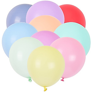 RUBFAC 30pcs Rainbow Balloons, 18 Inches 10 Assorted Colors Latex Party Balloons for Birthday Graduation Carnival Baby Shower Decorations
